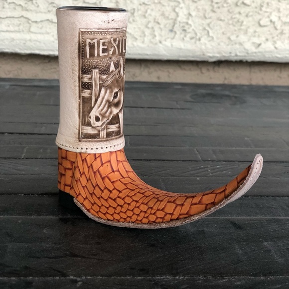 Other | Mexican Leather Mini Boot Tequila Shot Glass | Poshmark